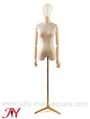 China jolly mannequins adjustable dutch velvet beige color female dress form B03 for sale