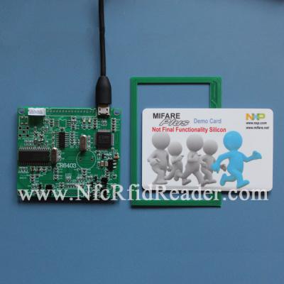 China Mifare Plus RFID Reader Module With Two SAM Solts Embed AES 3DES CR6403 for sale