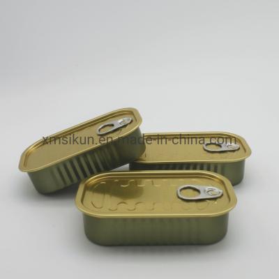 China La comida abierta fácil del metal de la tapa estaña el pequeño cuadrado Tin Can de las sardinas 311# en venta