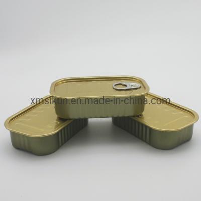 China La comida abierta fácil del metal de la tapa estaña el pequeño cuadrado Tin Can de las sardinas 311# en venta