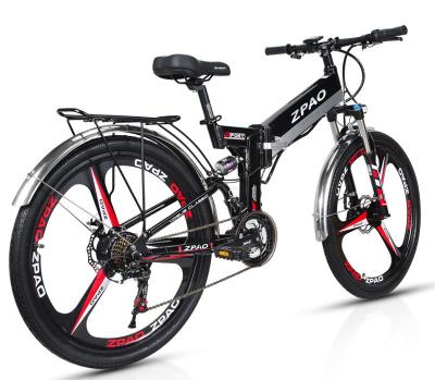 Cina E-bicicletta 26 pollici 48V 250W 350W Electric Mountain Bike con ruota integrata 10.4AH Batteria nascosta E-bicicletta in vendita