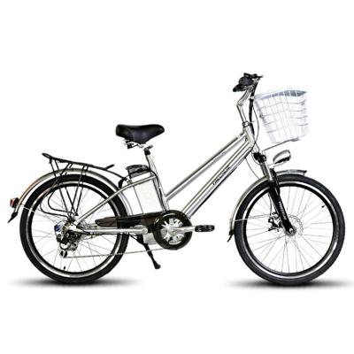 24 Inch Unisex Electric City Bicycles NO Foldable 250W 48V 10AH Lithium Battery