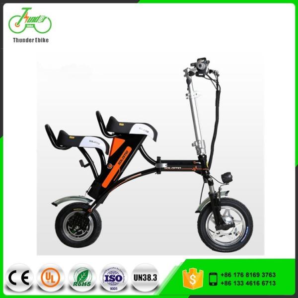 Quality 12 Inch 36V Foldable Electric Bike With Two Seats Lithium Battery Brushless for sale