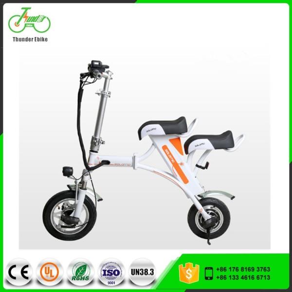 Quality 12 Inch 36V Foldable Electric Bike With Two Seats Lithium Battery Brushless for sale