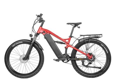 China 48V 500W elektrische bergfiets met volledige ophanging voor woon-werk en avontuur Te koop