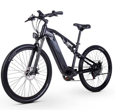 China 500W 27.5 Inch Electric Mountain Bike Aluminium Frame Full Suspension Ebike Te koop