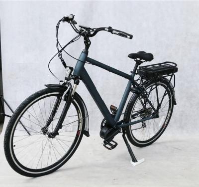 Cina 250W Mid Drive Motor Ebike con sospensione anteriore 700C pneumatico 48V 10.4AH batteria in vendita