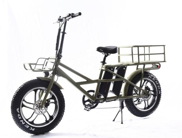 Quality Long Range 48V 500W Electric Cargo Bike With Colorful LCD Display And Tires for sale