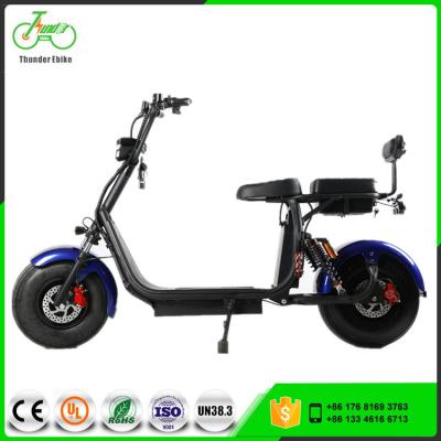 China Dual Bateria Citycoco Big Wheel Scooter Elétrico 1000W Com Freio de Disco Hidráulico à venda