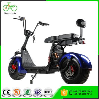 China Dual Bateria Citycoco Big Wheel Scooter Elétrico 1000W Com Freio de Disco Hidráulico à venda