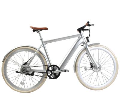 China Aluminium frame 700C elektrische fiets met 36V 250W gordel aandrijving lithiumbatterij Te koop