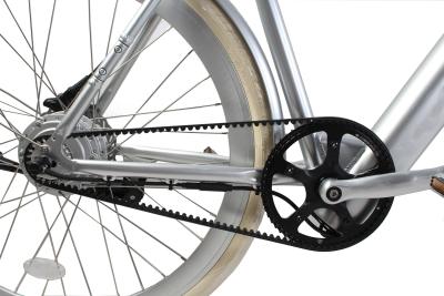China Aluminium frame 700C elektrische fiets met 36V 250W gordel aandrijving lithiumbatterij Te koop