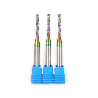 China Wood Cutter Compression End Mills Solid Carbide up and Down DLC Rainbow Coating for sale