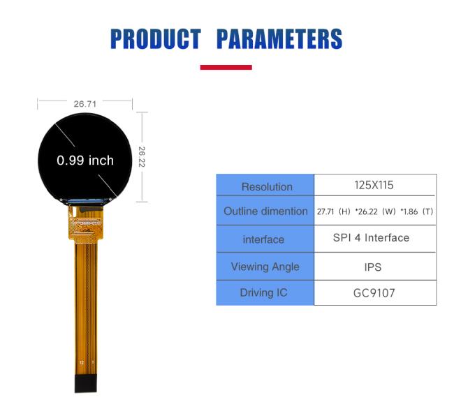 0.99 Inch Circular TFT LCD Module close-up