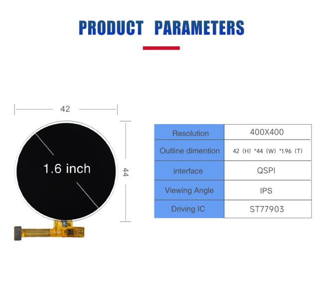 Circular TFT Display front view
