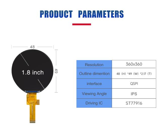 Side view of TFT display module