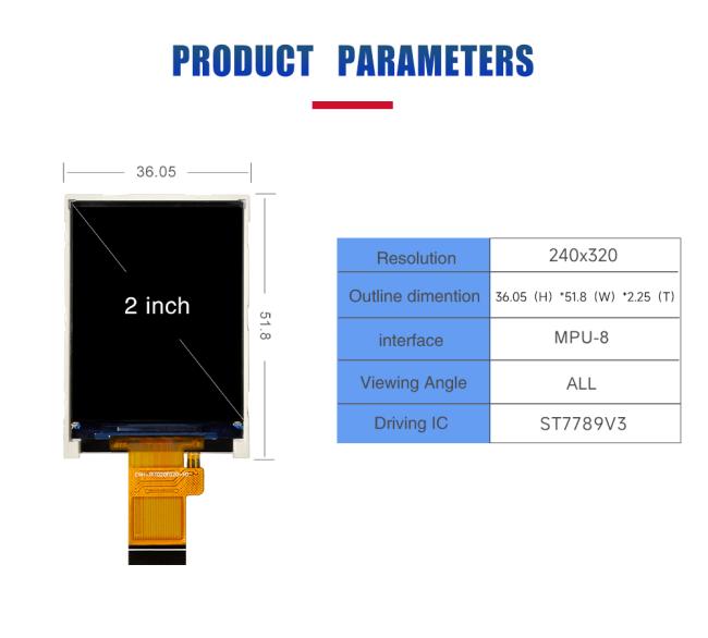 TFT LCD module connection details