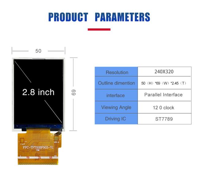 Close-up of TFT LCD module components