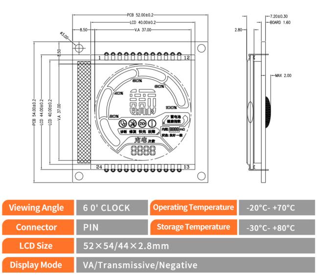 Close-up of LCD segment display