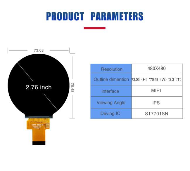 Circular TFT LCD Module side view
