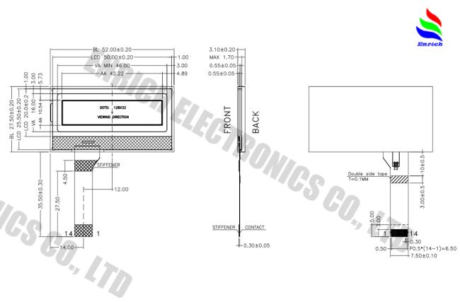 LCD module technical diagram