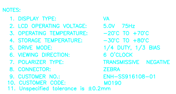 LCD Module technical diagram