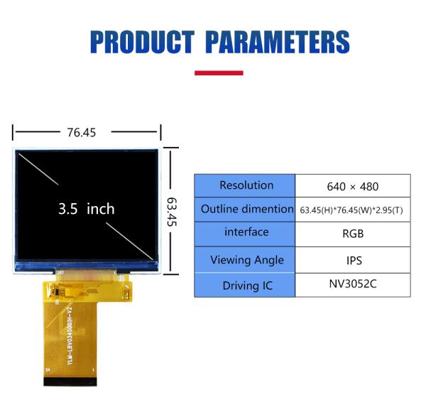Quality 3.5 Inch Tft Lcd Display Module IC NV3052C 640x480 Resolution RGB TFT LCD for sale