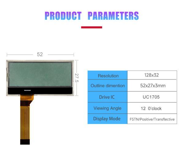Quality 2.3 Inch Graphic LCD Module 128x32 Dot Martix Custom LCD Display for sale