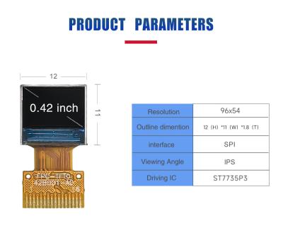China Small-Sized 0.42 0.85 0.96 Inch TFT LCD Module with SPI Interface and Touch Screen Display for sale
