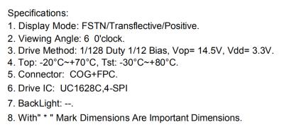 China Módulo LCD gráfico de 256x128 con modo de visualización FSTN y ángulo de visión de 6 0' para controles industriales y dispositivos médicos en venta