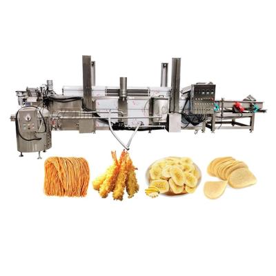 China 120kw 304 Stainless Steel French Fries Fried Chicken Fish Processing Line Electrical Water-oil Deep Fryer for sale