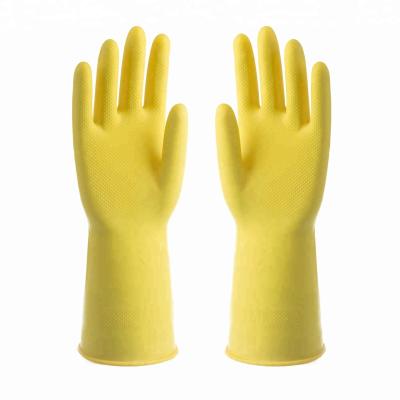 China Waterproof Cleaning Latex Household Glove Flock Lining Chemical Resistant Latex Gloves for sale