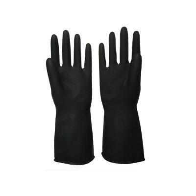 Cina Guanti di gomma 32 cm Unflocked di industriale nero impermeabile che allinea prodotto chimico resistente in vendita