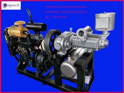 China 10 CBM horizontal water cooled diesel engine driven compressor for bulker air compressor for bulk cement bulk flyash for sale