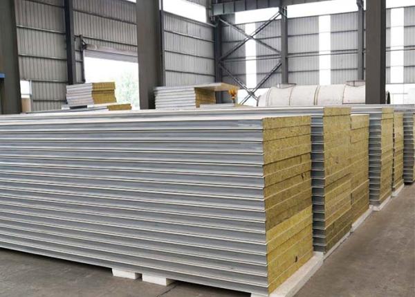 Quality GMP Standard Thermal Insulation Rock Wool Sandwich Panel For Fire Prevention for sale