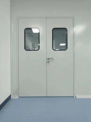 Stalen verzegelde modulaire schoonruimte deur handleiding dubbele deur glad oppervlak