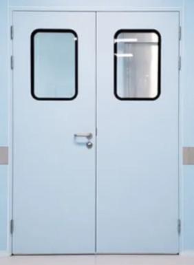 Porte de salle blanche en acier galvanisé peint, porte de salle d' isolement.
