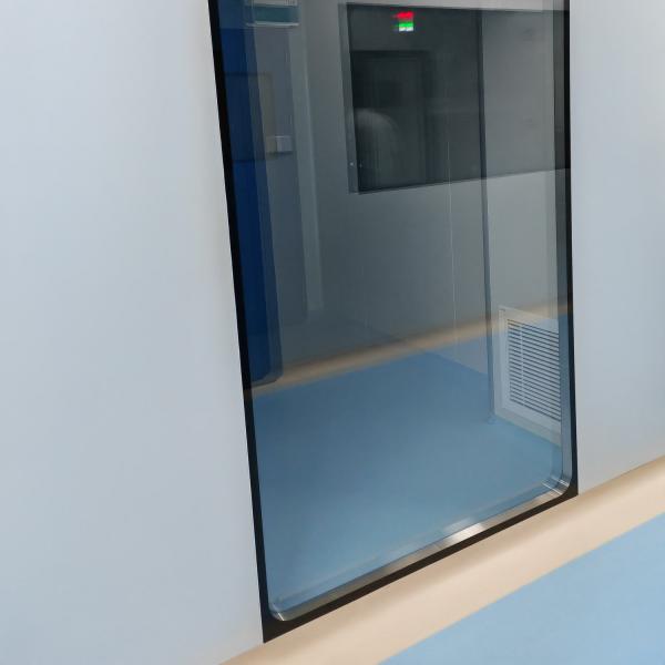 Quality GMP Smooth Surface Cleanroom Tempered Glass Window With Aluminum Frame for sale