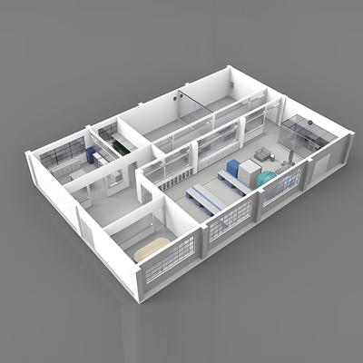 China Huuao Customized Solution Class 8 Prefabricated 50mm Sandwich Panel Modular Cleanroom GMP Workshop for Cosmetics or Food Factory for sale