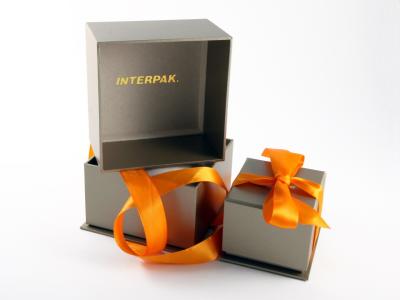 China Elegant 1500gsm + 157 2/S Cardboard Jewellery Packaging Boxes Hot Stamping , Elaborate Craft With Ribbon factory