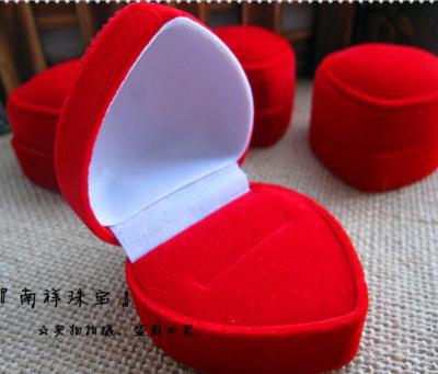China red heart ring box, jewelry box wholesale factory