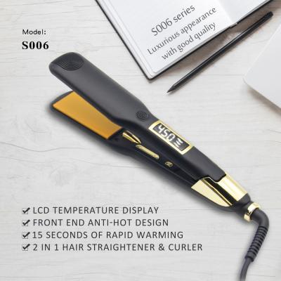 China Multi Size LCD Ceramic Flat Iron Hair Straighteners , 1 Inch Hair Straightener for sale