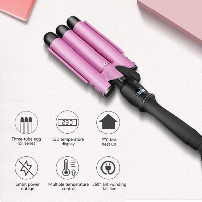 China Regelbare Temperatuur 110W 28mm Drievoudig Vat Krullend Ijzer voor Vrouwen Te koop