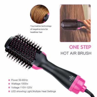 Cina Rosa e pagaia di nylon nera AC240V ptc Heater Hair Dryer Brush 3 in 1 in vendita