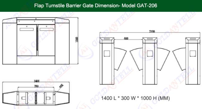 Bi Directional Turnstile Flap Barrier , finger thumb opened turnstile , 110volt