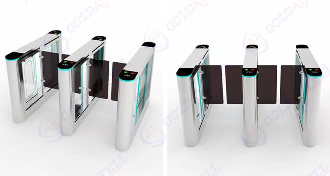 Remote control security turnstile gate with swing barrier