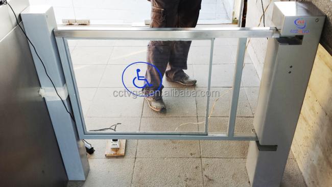 Turnstile side view showing stainless steel construction