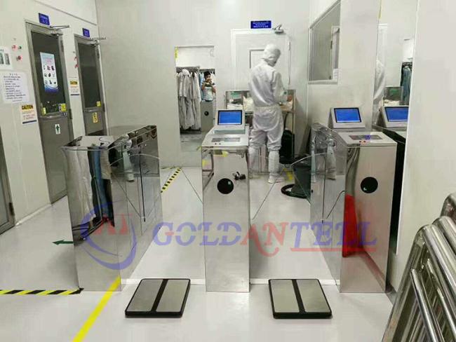 Flap turnstile gate with ESD tester