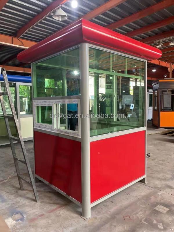 Security booth interior workspace