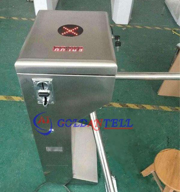 Close-up view of turnstile mechanism